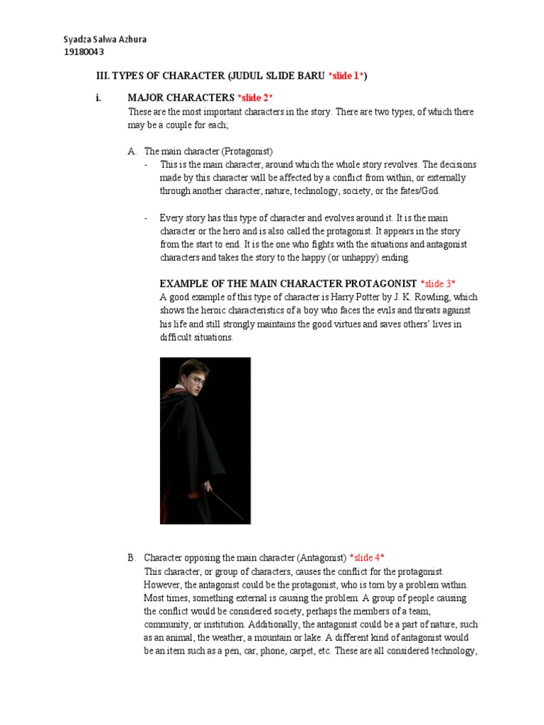 Types of Character (Major Character) | PDF | Harry Potter