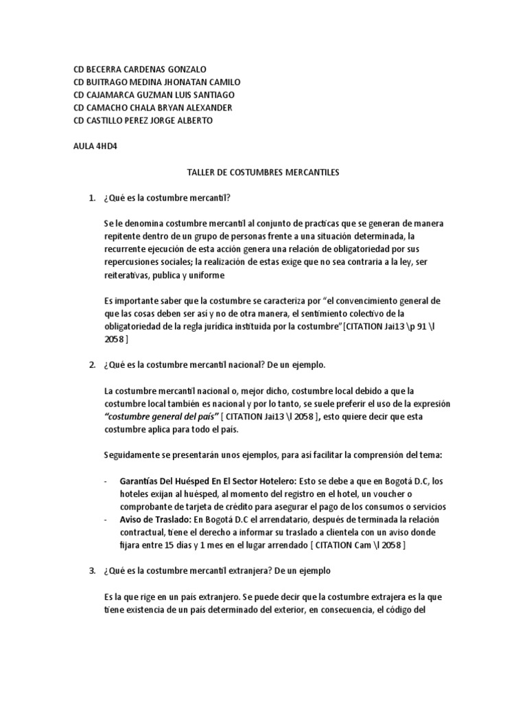 Taller Costumbre Mercantil | PDF | Economias | Justicia