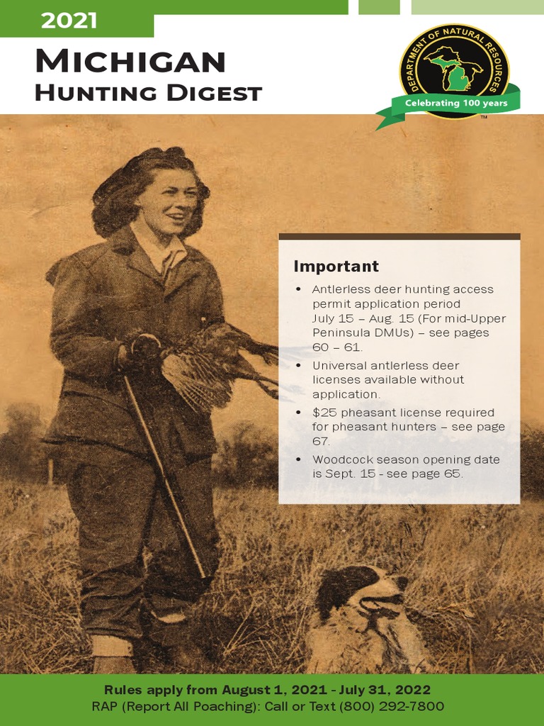 Michigan Hunting and Trapping Digest - 2021 | PDF | Hunting | White ...