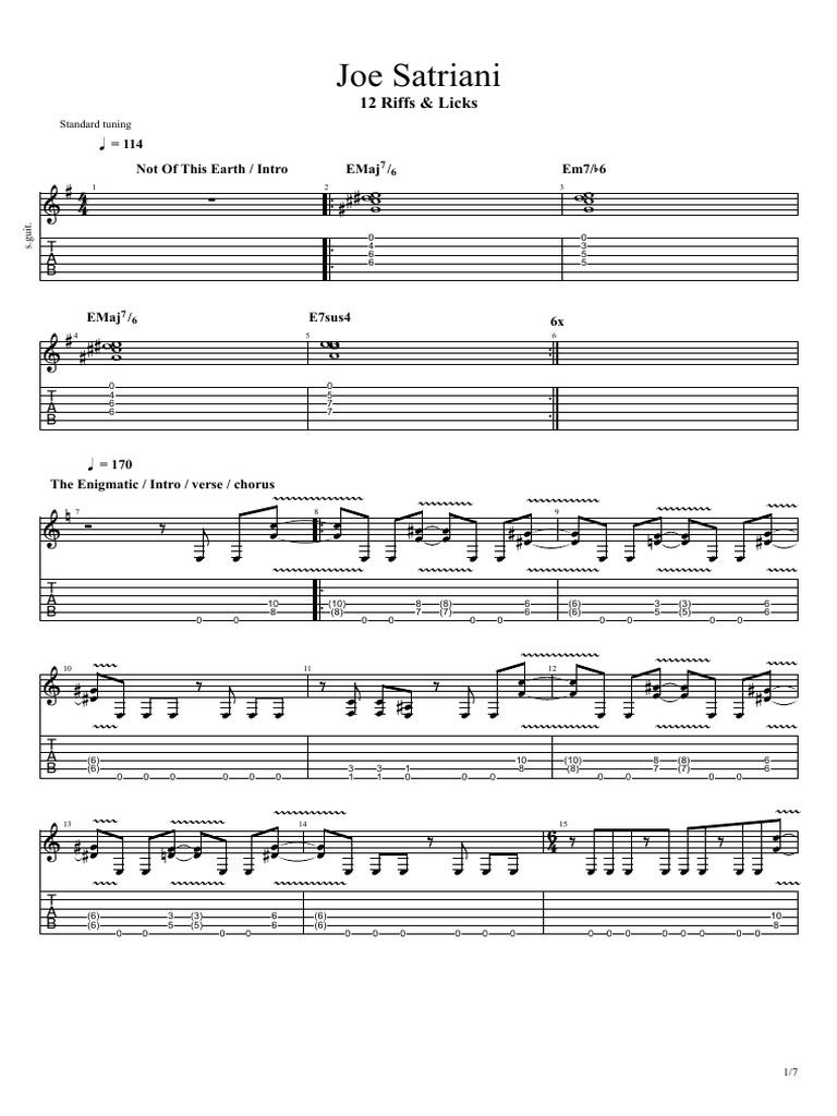 Joe Satriani - 12 Riffs & Licks | PDF | Ouverture (échecs) | Échecs