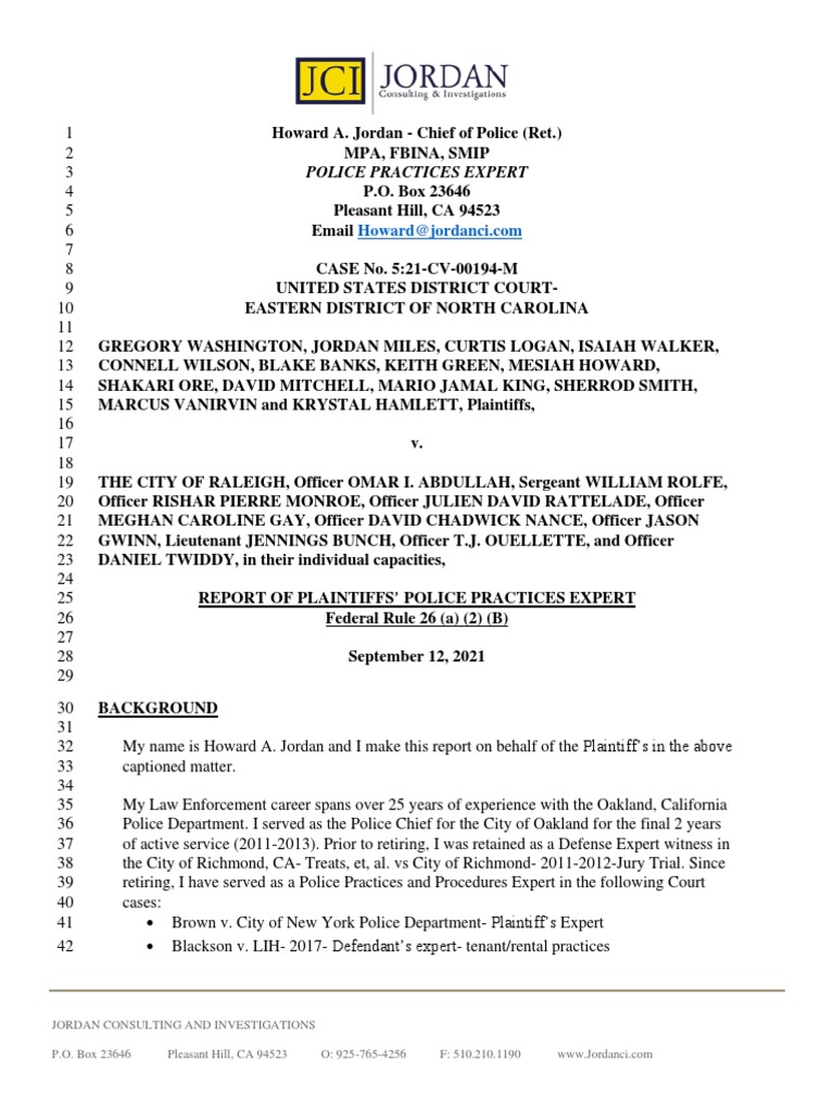 Jordan Report - Redacted | PDF | Police | Arrest