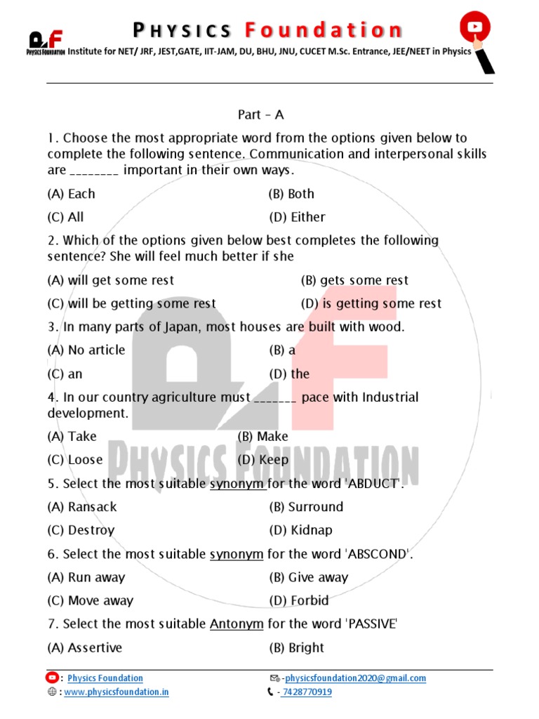 CUCET 2019 Question Paper | PDF | Crystal Structure | Physics