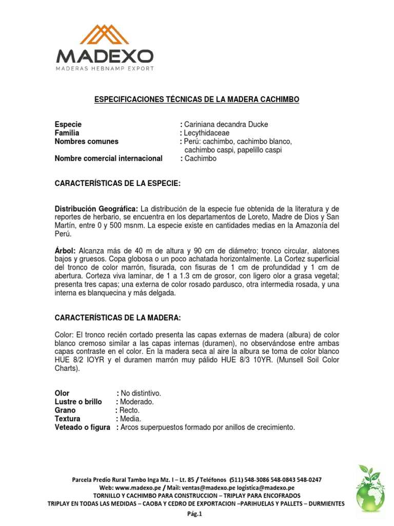 Madexo Madera-Cachimbo | PDF | Madera | Arboles