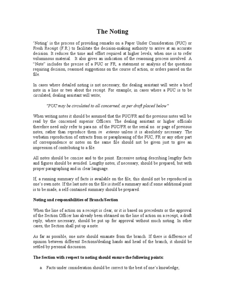 Guidelines for Effective Noting: Ensuring Concise and Insightful ...