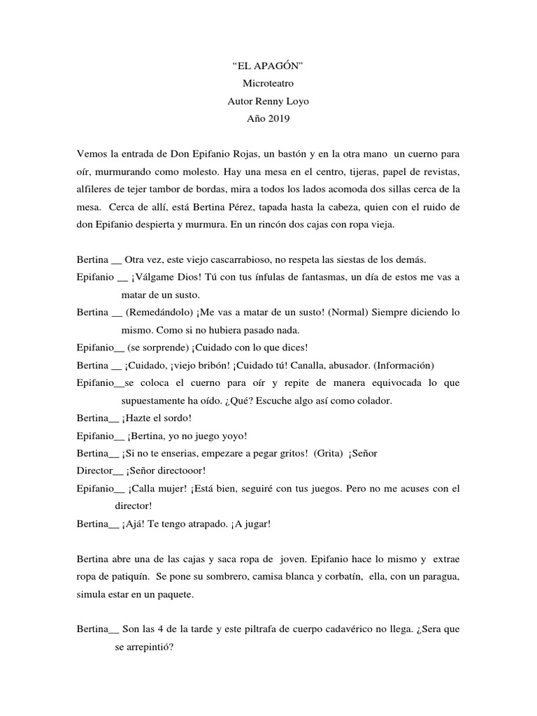 El Apagón Micro Teatro Comedia | PDF