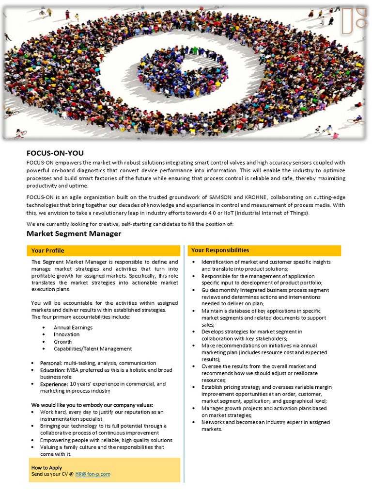 Market Segment Manager | PDF | Market Segmentation | Market (Economics)
