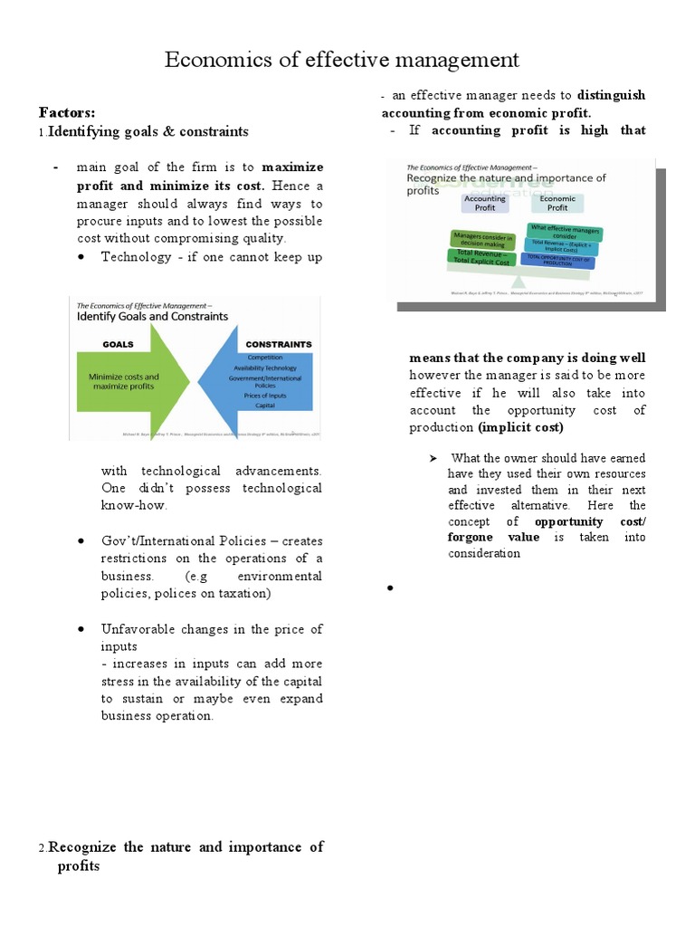 The Economics of Effective Management | PDF | Business