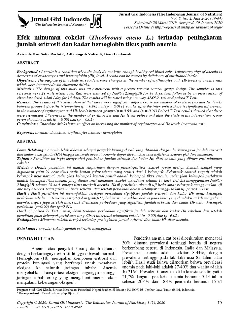 Minuman Coklat Eritrosit Anemia | PDF | Red Blood Cell | Blood