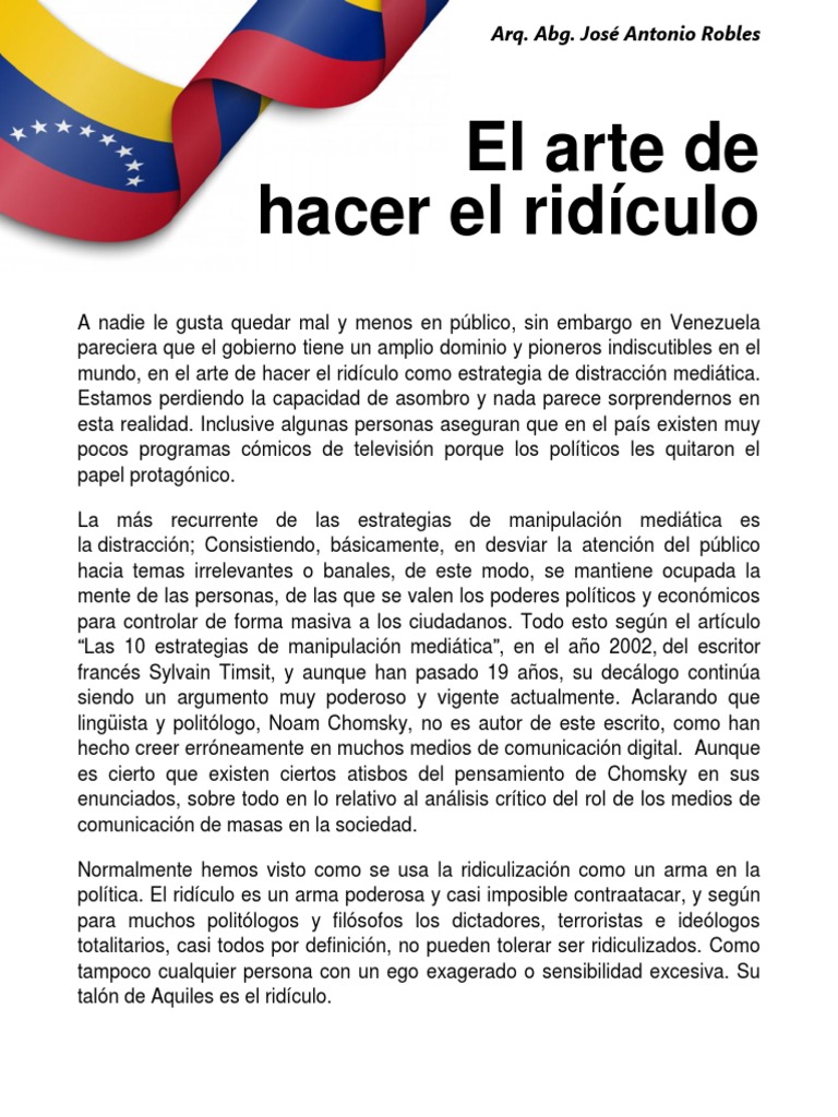 El Arte de Hacer El Ridiculo | PDF | Noam Chomsky