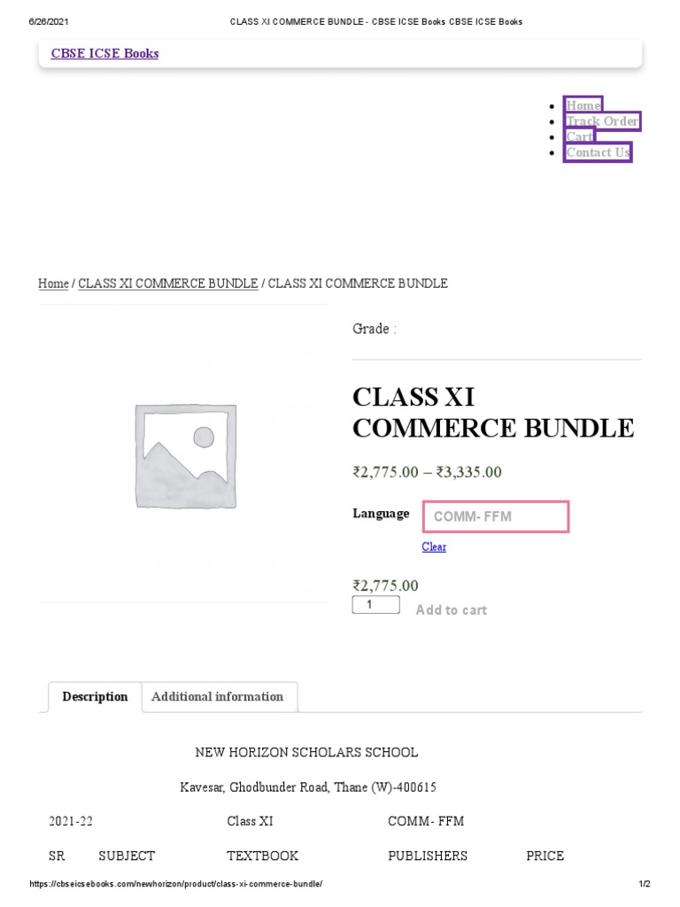 Class Xi Commerce Bundle: Cbse Icse Books | PDF | Economies | Economics