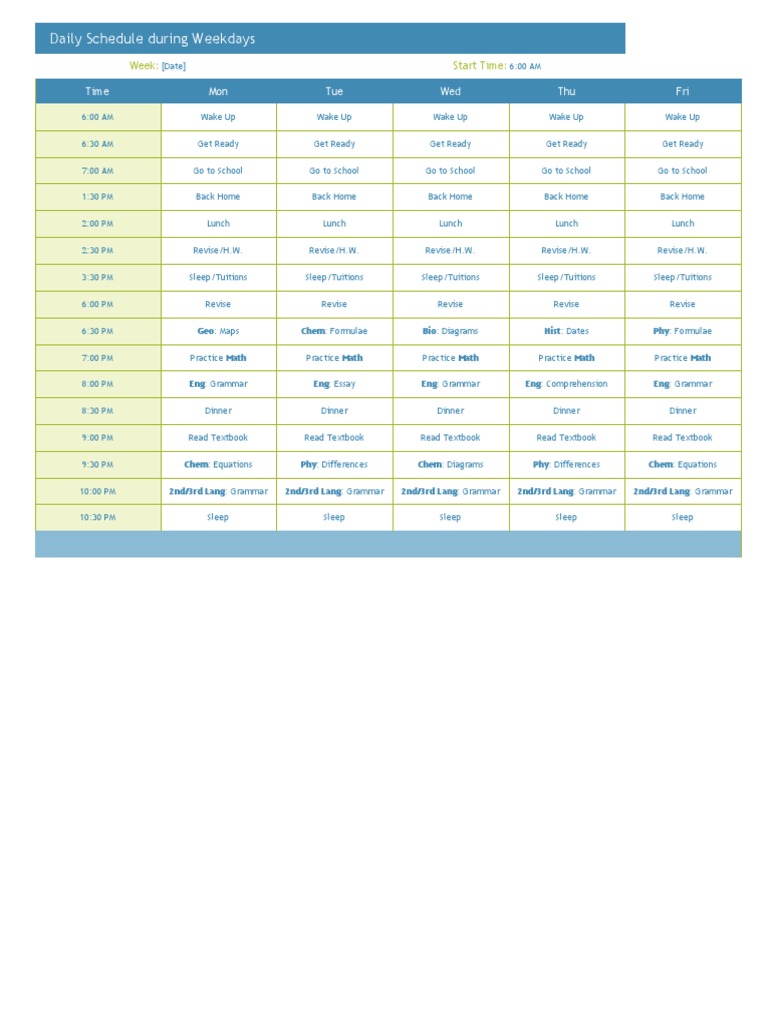 Updated Sample Time Tables For Students of Icse Class 10 2 | PDF ...