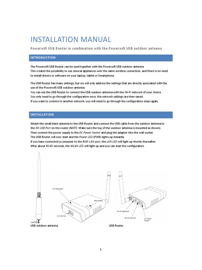 Installation Manual Powerwifi USB Router | PDF | Wireless Lan ...