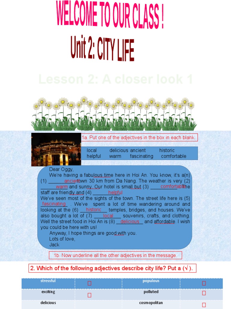 City Life: A Closer Look 1 | PDF | Syntax | Linguistic Morphology