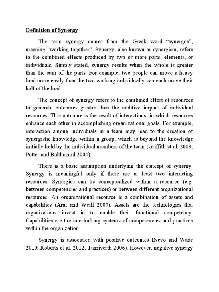 Introduction To Synergy | PDF | System | Systems Theory