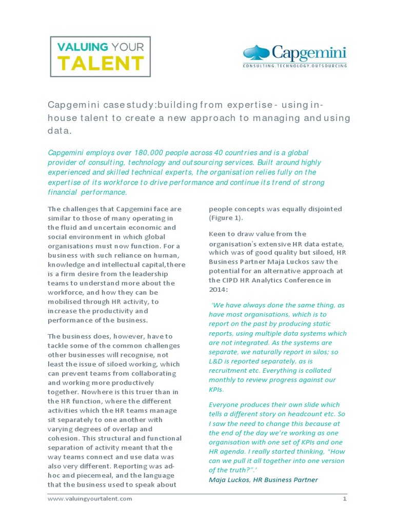 Case Study Capgemini 06052016 - tcm18 19986 | PDF | Analytics | Recruitment