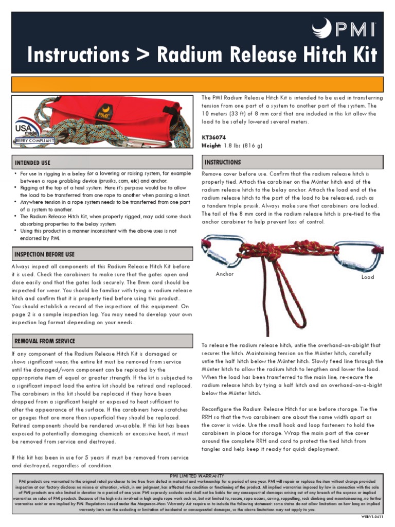 Radium Release Hitch Kit Instructions | PDF