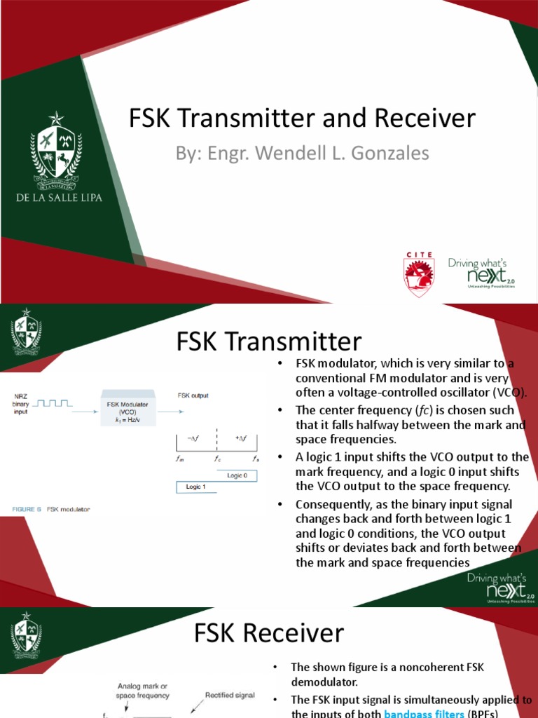 FSK Transmitter and Receiver Overview | PDF | Detector (Radio) | Modulation