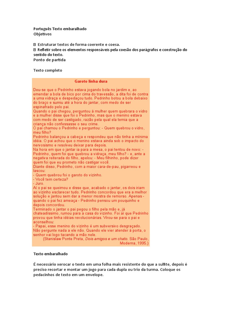 Português Texto Embaralhado | PDF