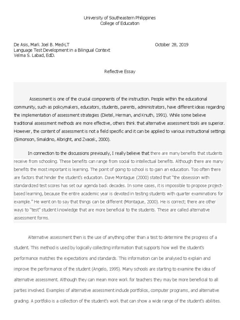 Alternative Assessment in Education | PDF | Educational Assessment ...