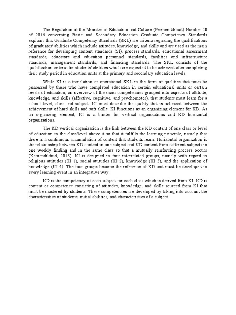70 - FAYZA - SKL-Standar Isi-Kompensi Inti-Kompetensi Dasar | PDF ...