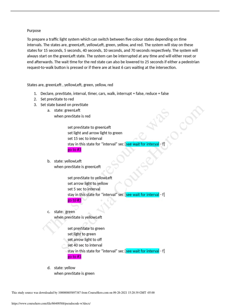 Automated Traffic Light Controller: A Pseudocode Implementation for ...