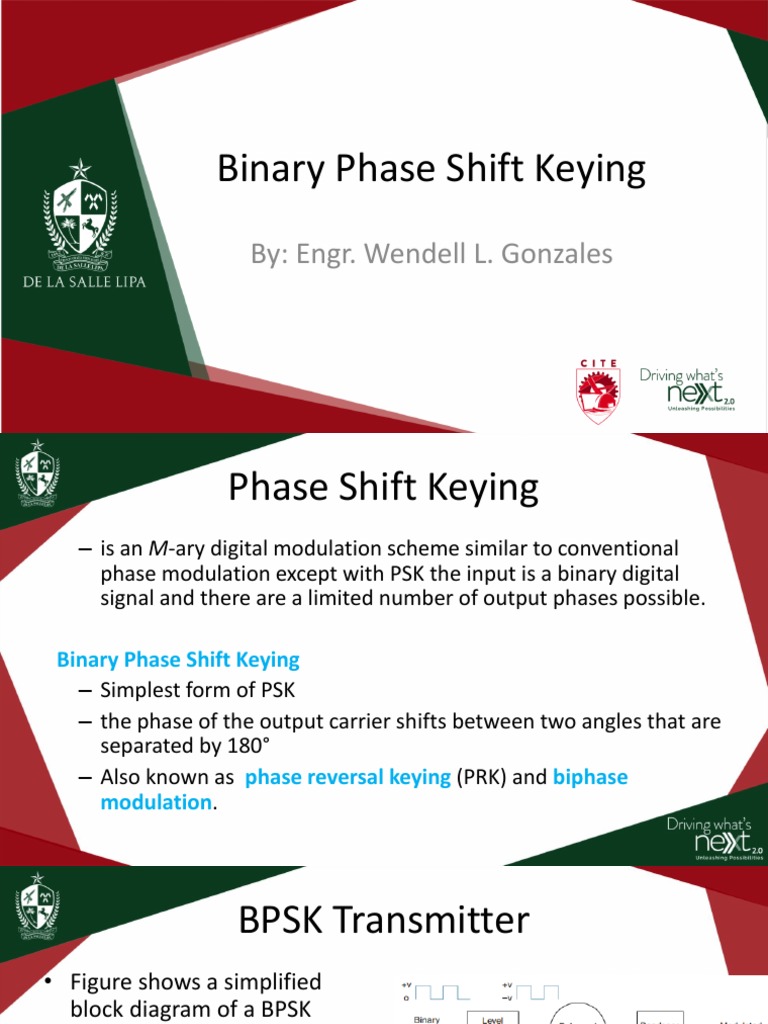 Binary Phase Shift Keying | PDF | Modulation | Information And ...
