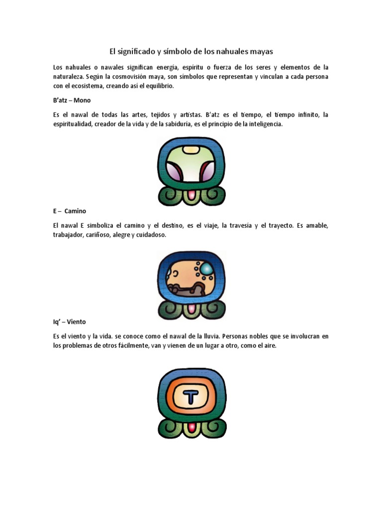 El Significado Y Símbolo De Los Nahuales Mayas Pdf