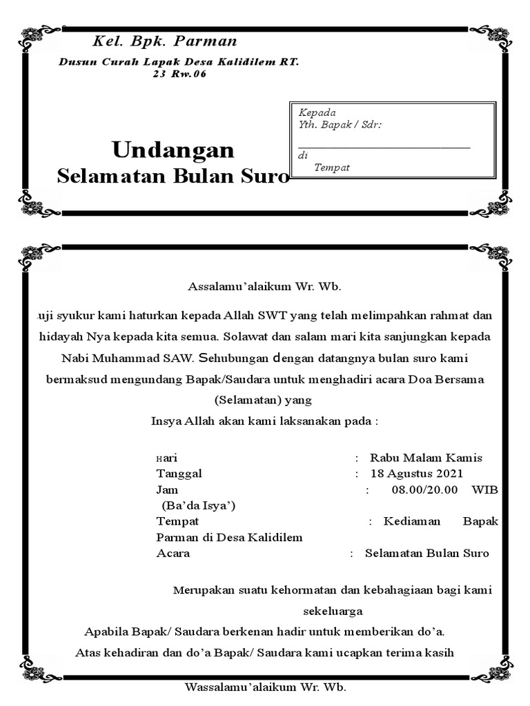 Selamatan Bulan Suro | PDF