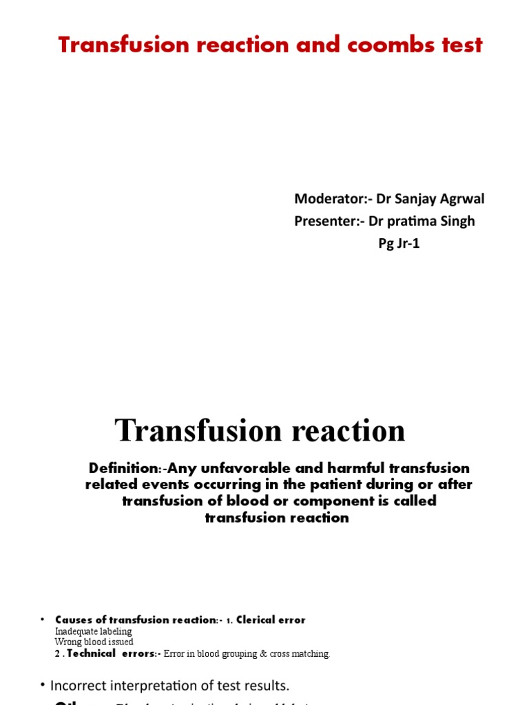 Transfusion Reaction | PDF | Blood Transfusion | Body Fluids