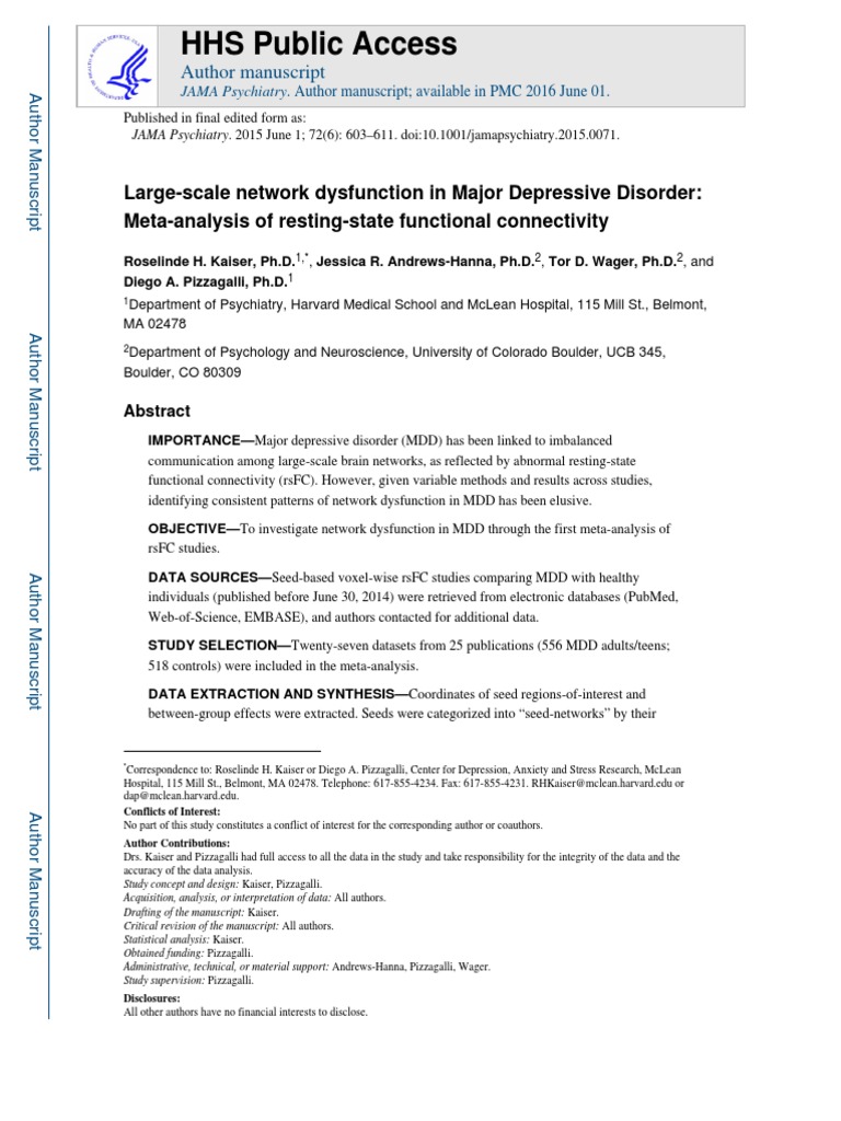 Kaiser Et Al. - 2015 - Large-Scale Network Dysfunction in Major ...