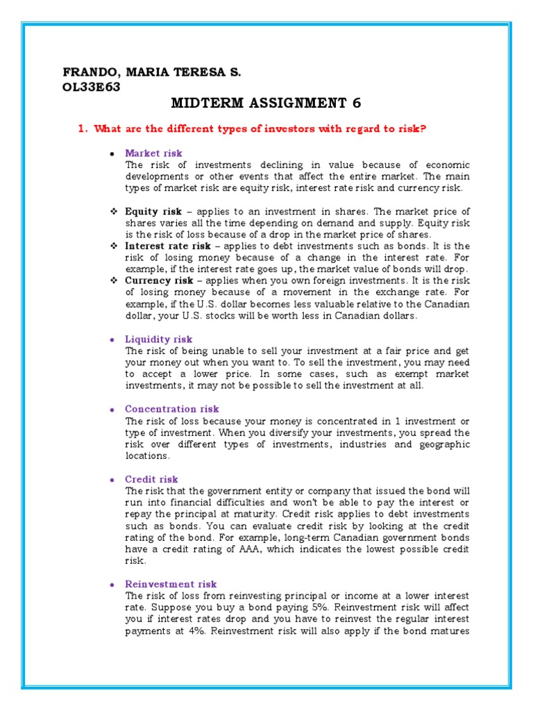 Frando Assign6 | PDF | Investing | Bonds (Finance)