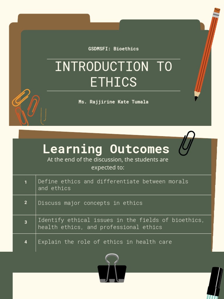 Introduction To Ethics: GSDMSFI: Bioethics | PDF | Bioethics | Biology