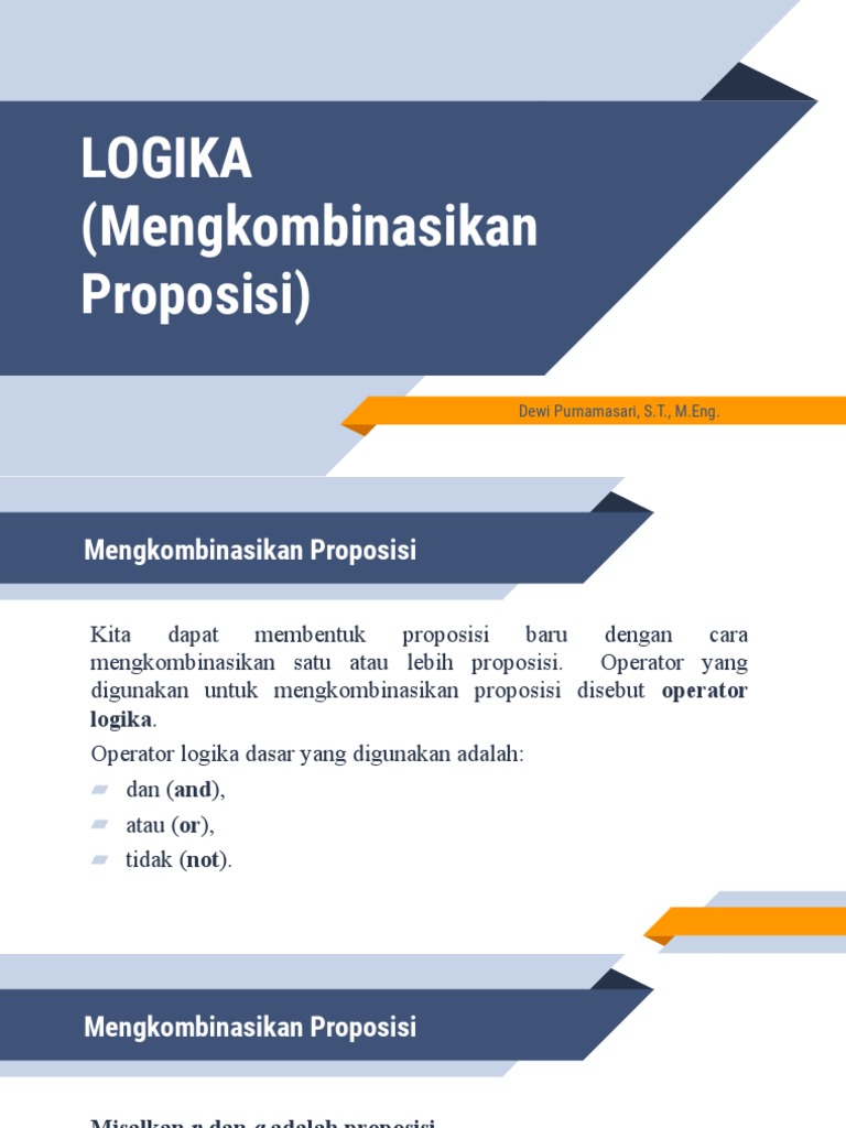 3.logika (Mengkombinasikan Proposisi) - 1 | PDF