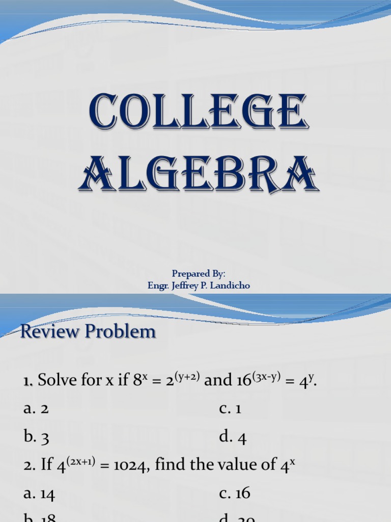 Prepared By: Engr. Jeffrey P. Landicho | PDF | Mathematics