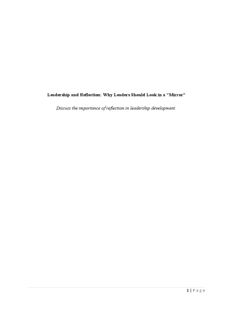 Importance of Reflection in Leadership | PDF | Leadership | Learning