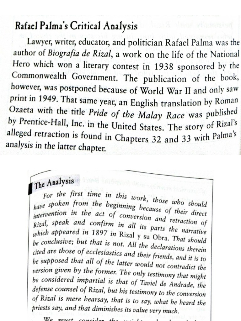 Rafael Palma's Critical Analysis | PDF
