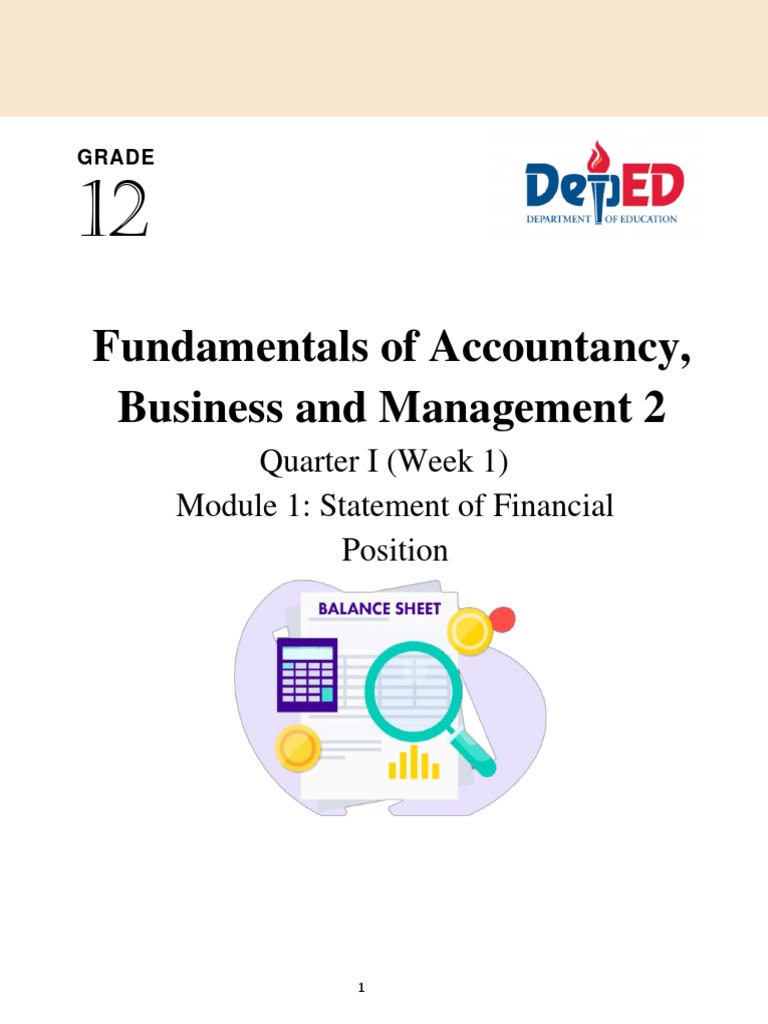 Fabm 2 Module 1 | PDF | Balance Sheet | Equity (Finance)