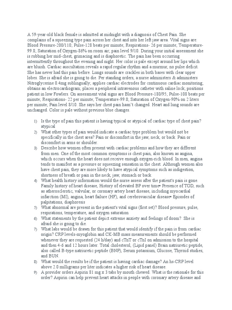 Cast Study 1 | PDF | Heart | Coronary Artery Disease