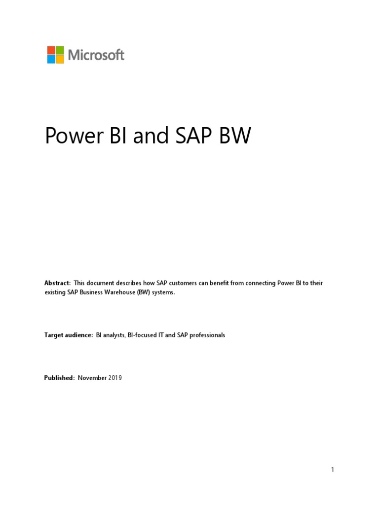 Power BI & SAP BW Integration Guide | PDF | Cloud Computing | Microsoft ...