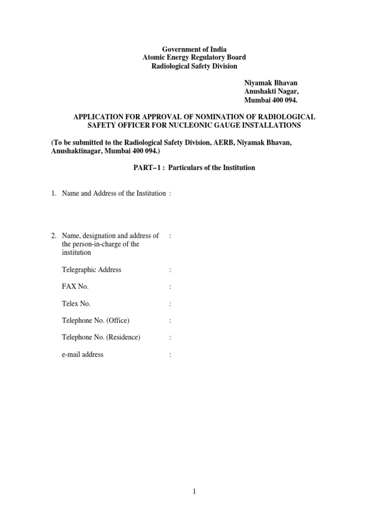 Appl Form For Nomination of RSO | PDF | Forms Of Energy | Nuclear Physics