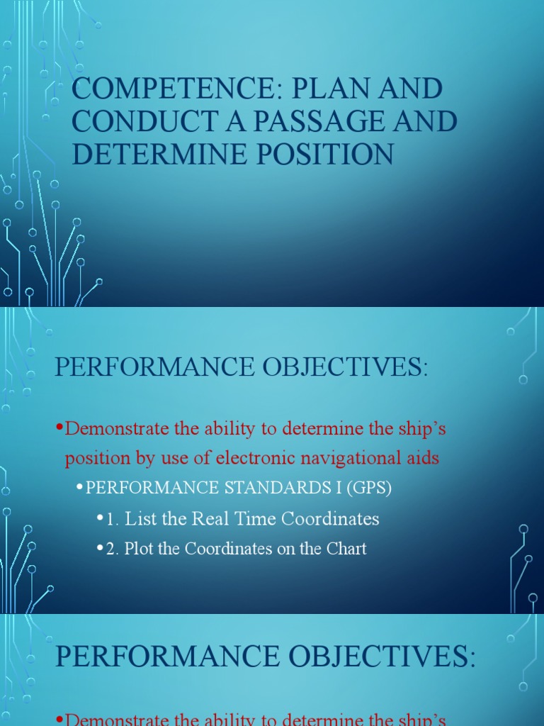 Competence: Plan and Conduct A Passage and Determine Position | PDF