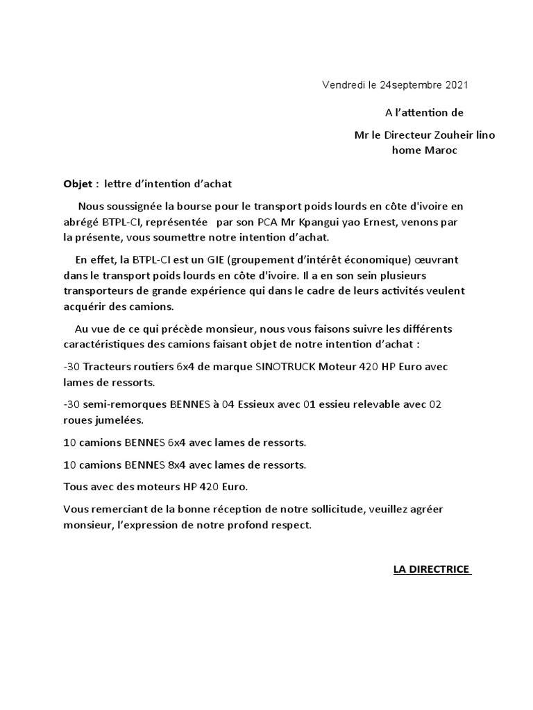 Lettres D'intention | PDF