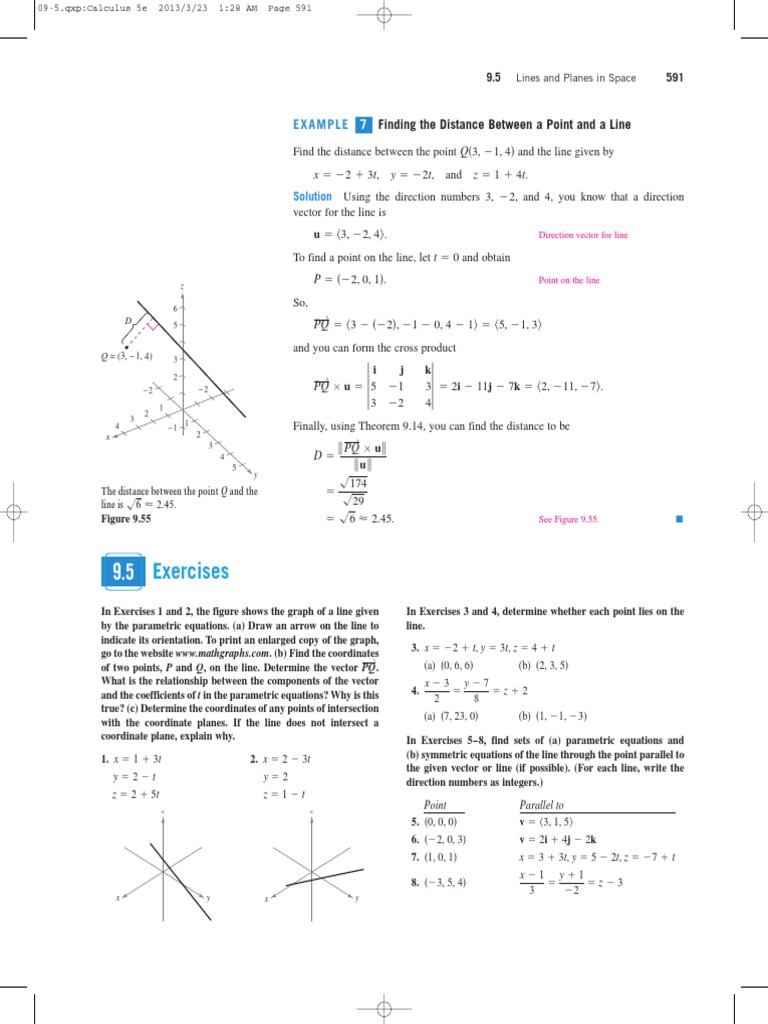 Exercises: Example | PDF | Line (Geometry) | Plane (Geometry)