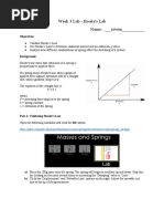 Hooke's Law: Force and Extension Practical | PDF | Force | Weight