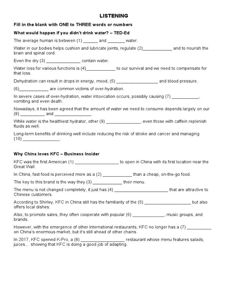 GapFilling - Listening Practice 1 | PDF | Pandemic | Infection