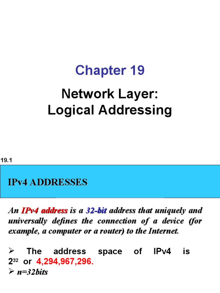 Network Layer Logical Addressing | PDF | Ip Address | Internet Standards