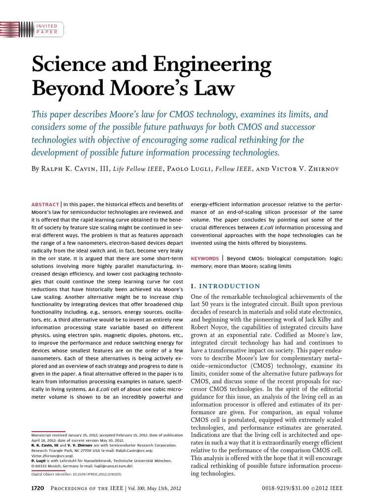 Science and Engineering Beyond Moores Law | PDF | Field Effect Transistor | Integrated Circuit