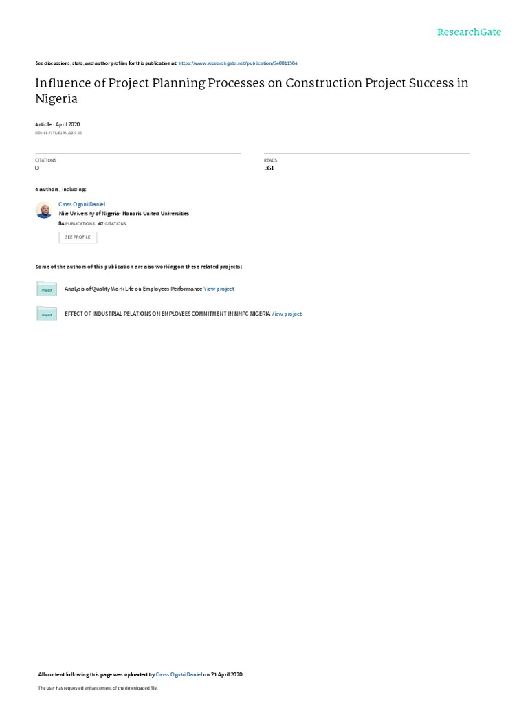 Project Planning and Project Success | PDF | Project Management ...