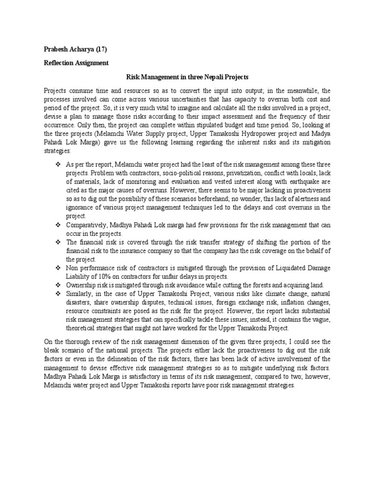 Risk Management in Nepali Projects | PDF | Risk | Risk Management