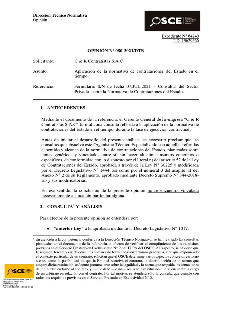 Opinión Osce 81-2021 | PDF | Regulación | Constitución